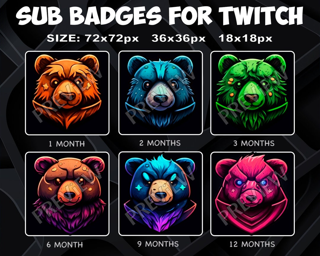 Twitch Kick Bears Sub Badges | Twitch Kick Bears Subscribers Loyalty ...