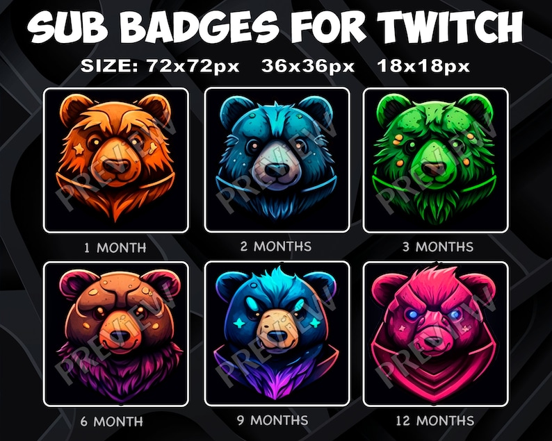 Twitch Kick Bears Sub Badges | Twitch Kick Bears Subscribers Loyalty ...