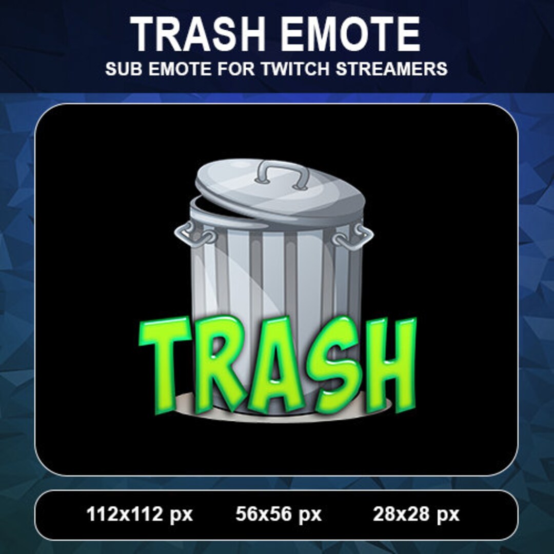 Twitch Kick Trash Sub Emote | Twitch Kick Trash Subscribers Emote - Etsy