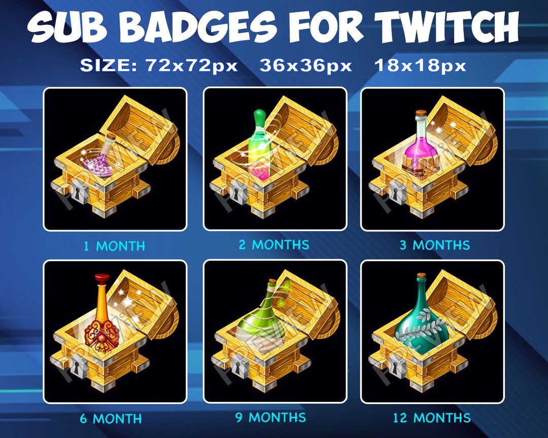 Treasure Chest Box Twitch Kick Sub Badges Subscribers Sub Bit Loyalty ...