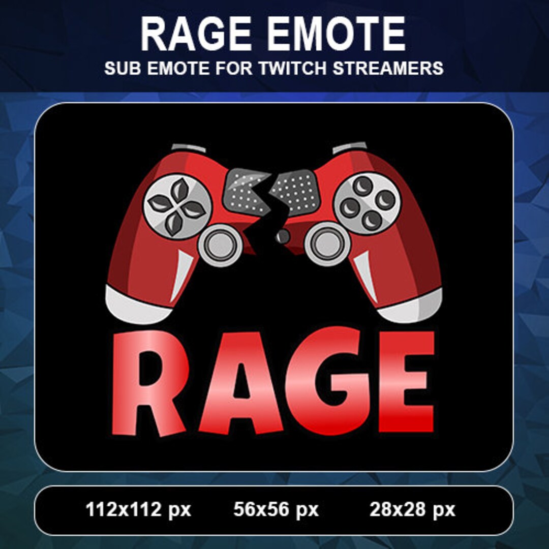 Twitch Kick Rage Sub Emote | Twitch Kick Game Controller Subscribers ...