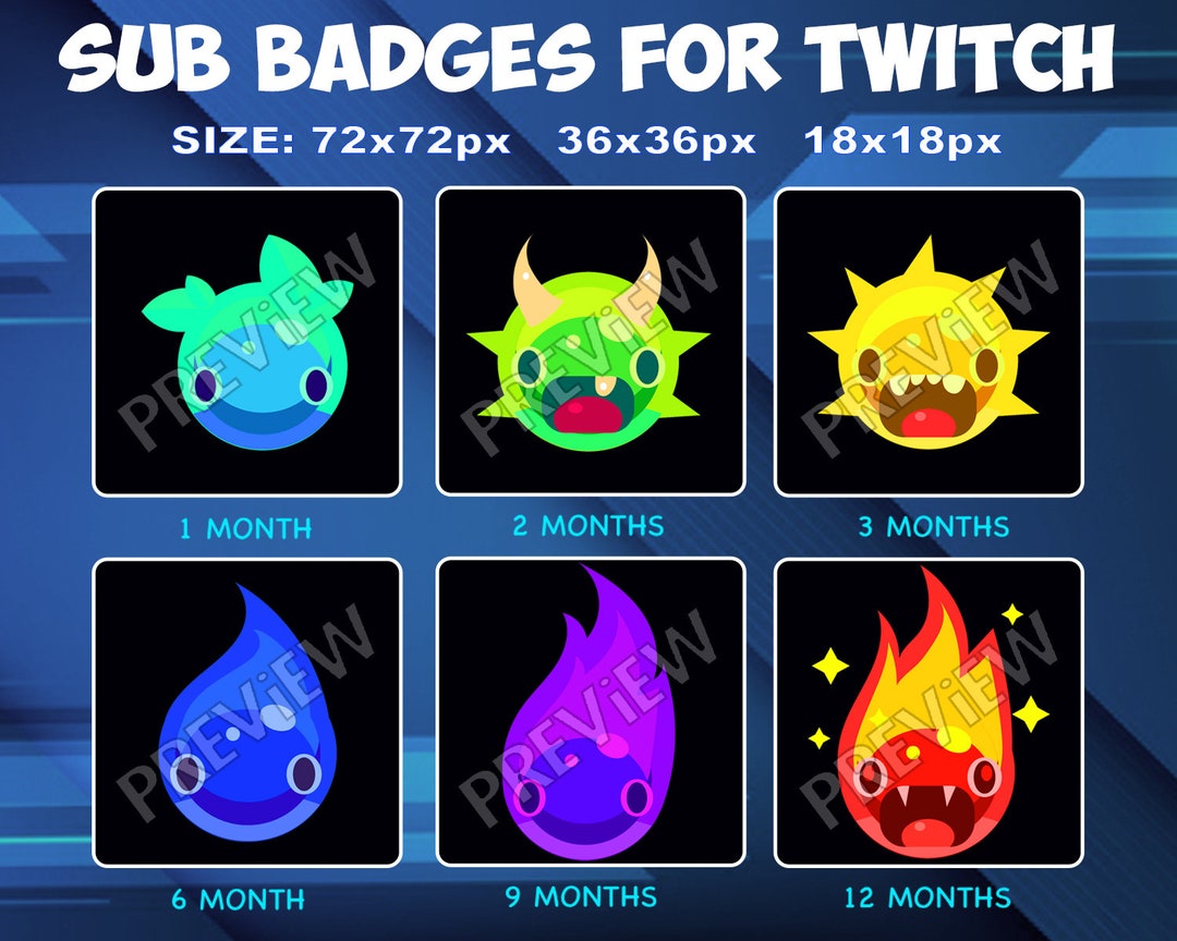 Monsters Twitch Kick Sub Badges Subscribers Sub Bit Loyalty Badges ...