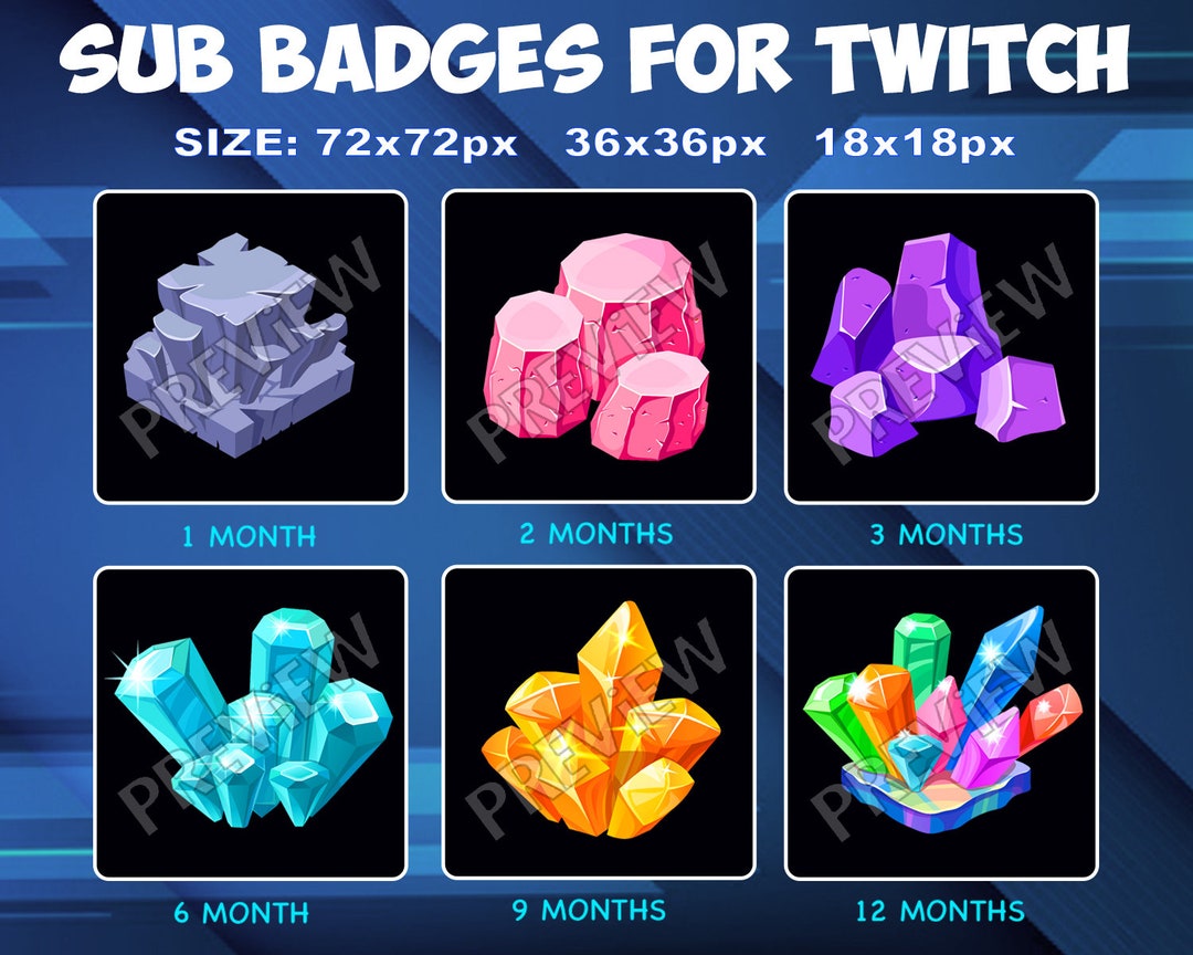 Magic Crystals Twitch Kick Sub Badges Subscribers Sub Bit Loyalty ...