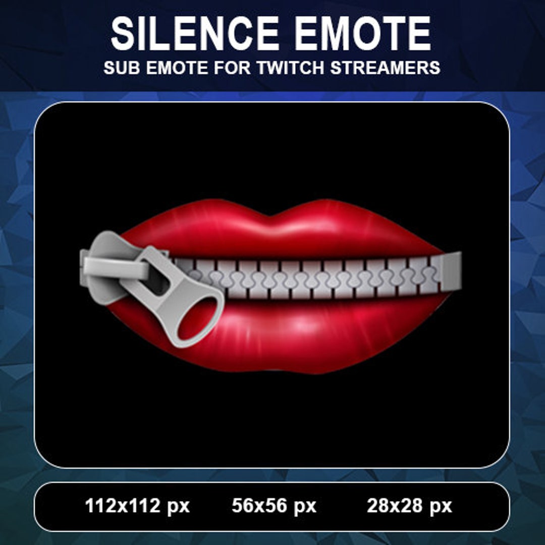 Twitch Kick Lips Sub Emote | Twitch Kick Lip Silence Zipper Subscribers ...
