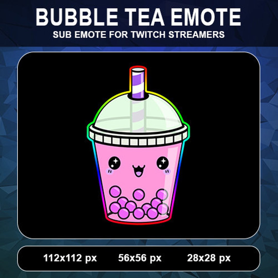 Twitch Kick - Boba Tea Sub Emote | Twitch Kick Kawaii Tea Subscribers ...
