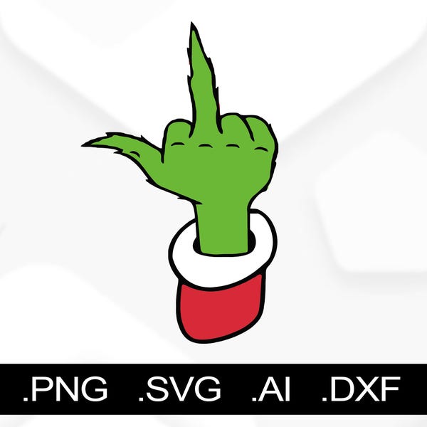 Grinch middle finger - Etsy.de