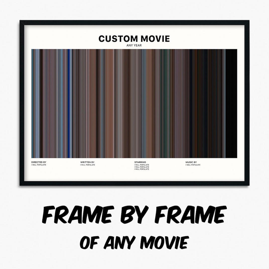 Custom Movie Barcode Poster Print, Any Movie Frame by Frame Art Print ...