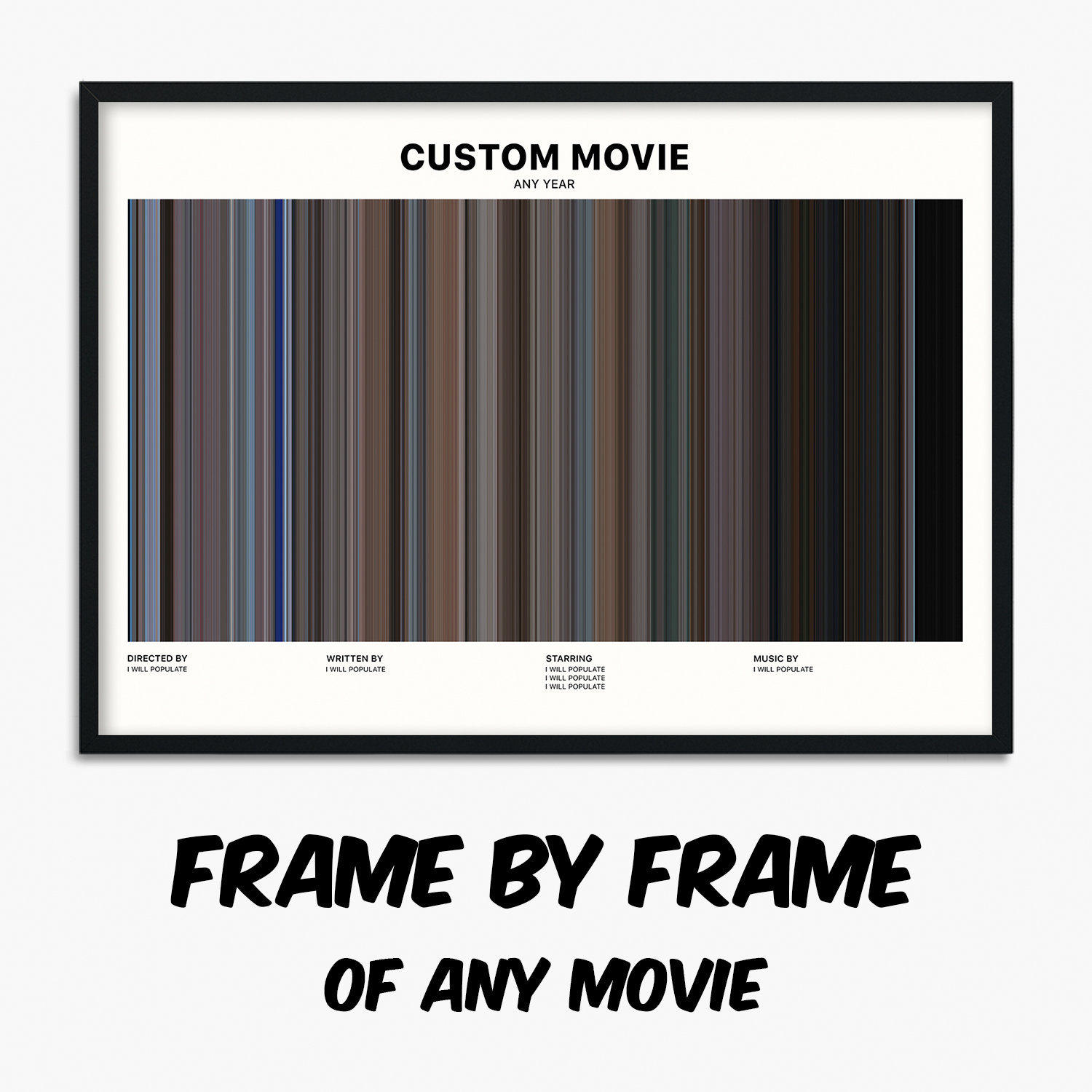 Custom Movie Barcode Poster Print, Any Movie Frame by Frame Art Print ...