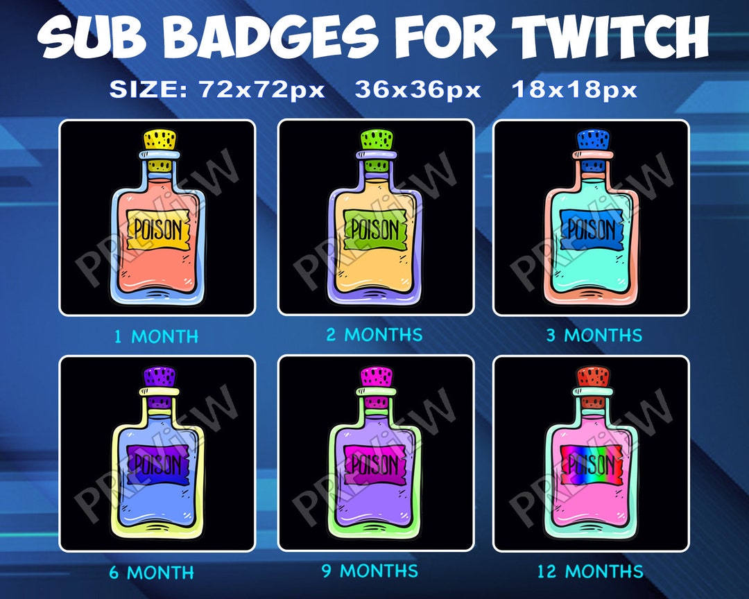 Poison Bottles Sub Badges Subscribers Sub Bit Loyalty Badges Bottle ...