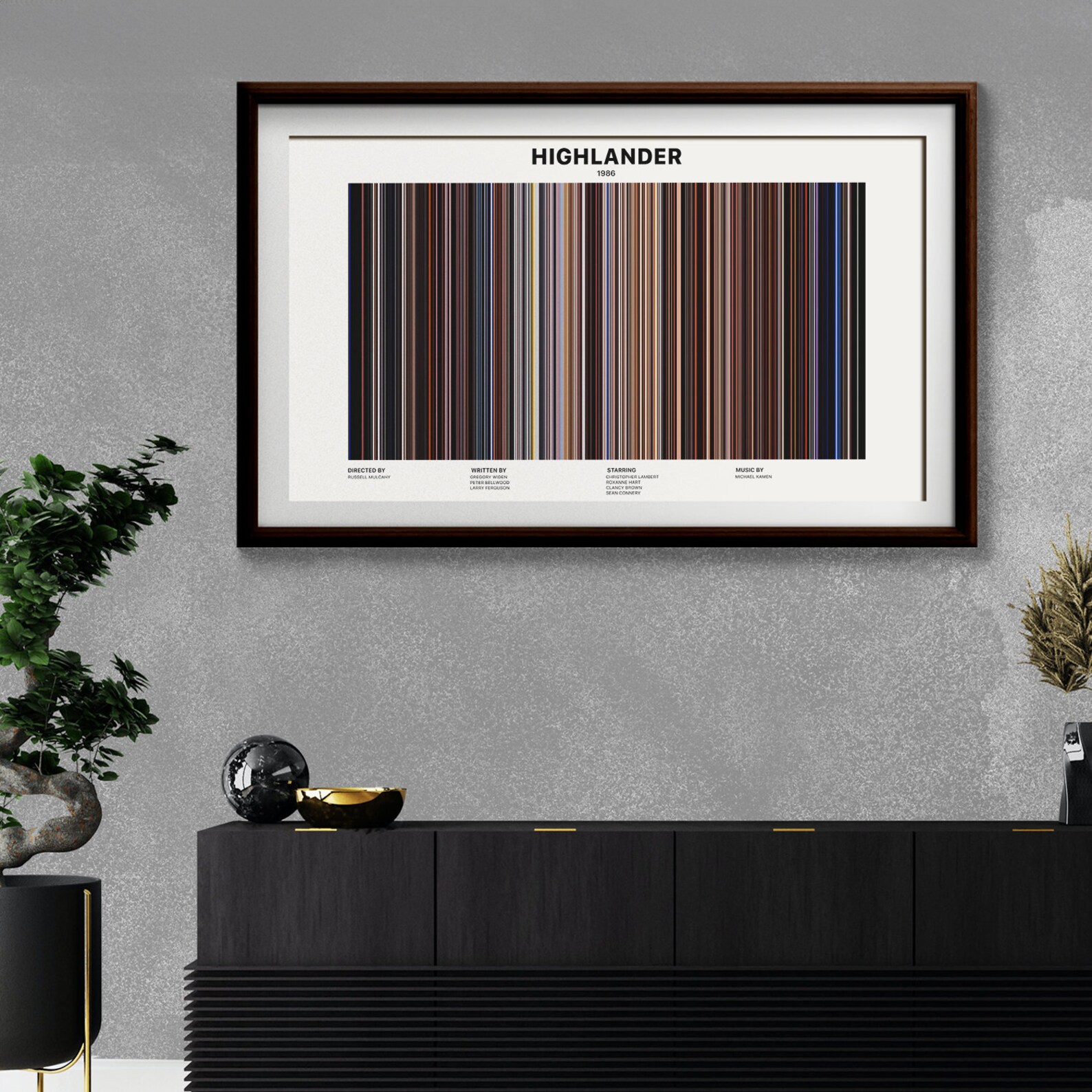 Highlander 1986 Movie Barcode Poster Print, Frame by Frame Art Print ...