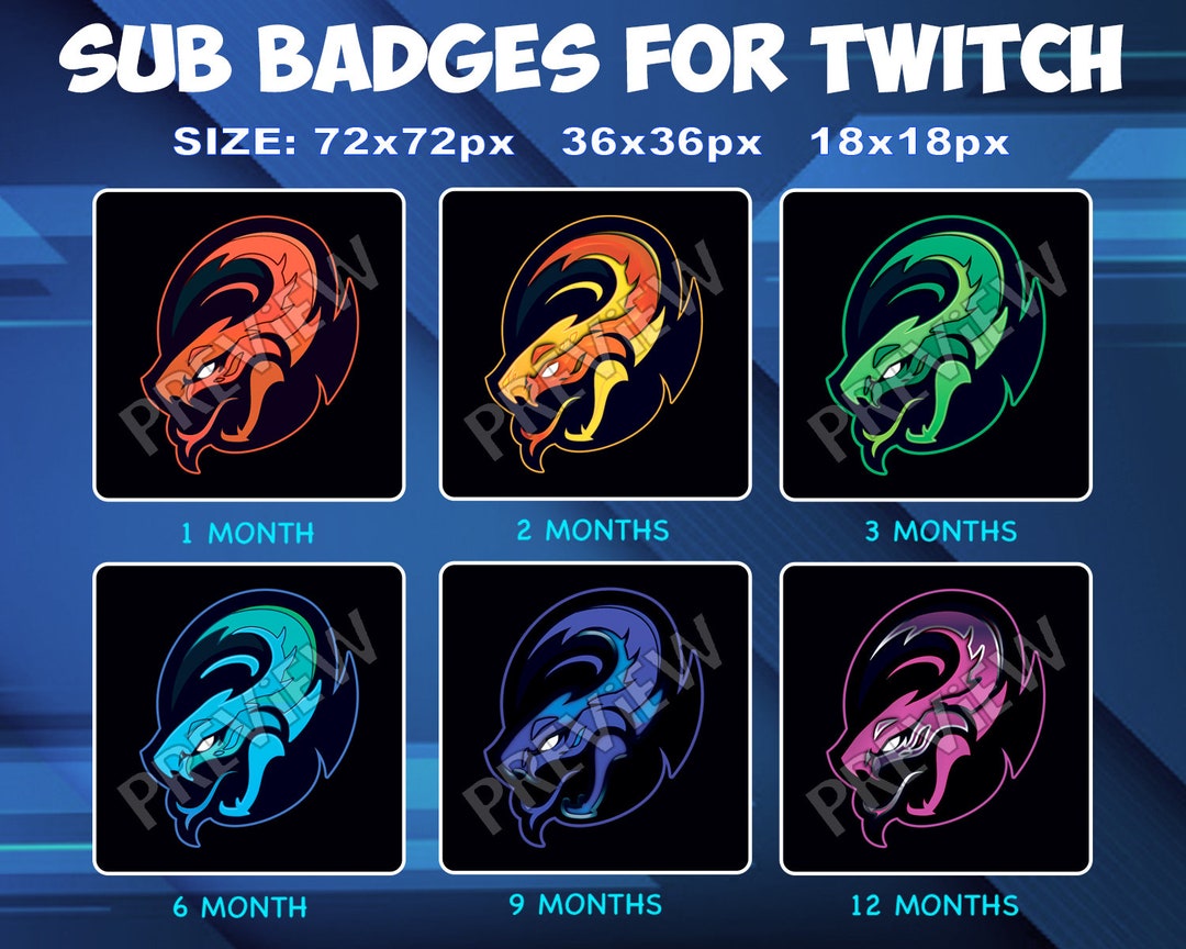 Snake Animal Twitch Kick Sub Badges Subscribers Sub Bit Loyalty Badges ...