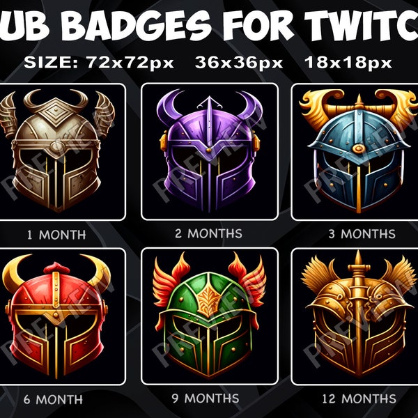 Twitch Knight Badges - Etsy