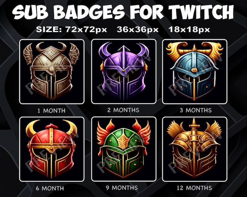 Helmets Sub Badges | Twitch Kick Knight Helmets Subscribers Loyalty Sub ...