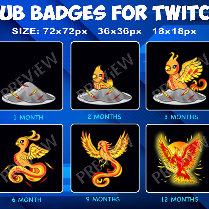 Phoenix Sub Badge Twitch - Etsy