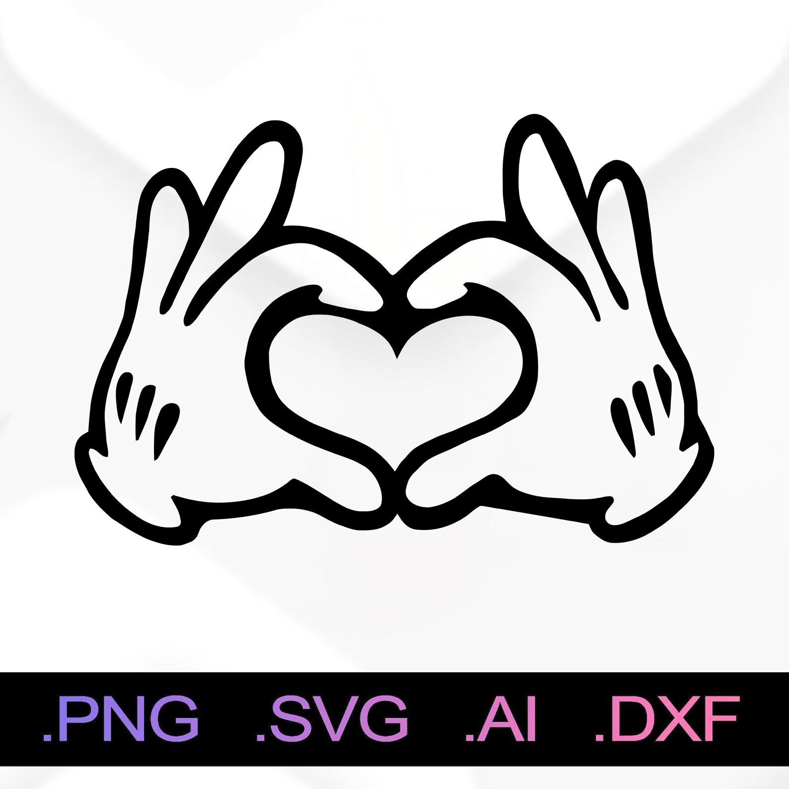 Mikki Hands Love Heart SVG and PNG Files, Print SVG, Digital Download ...