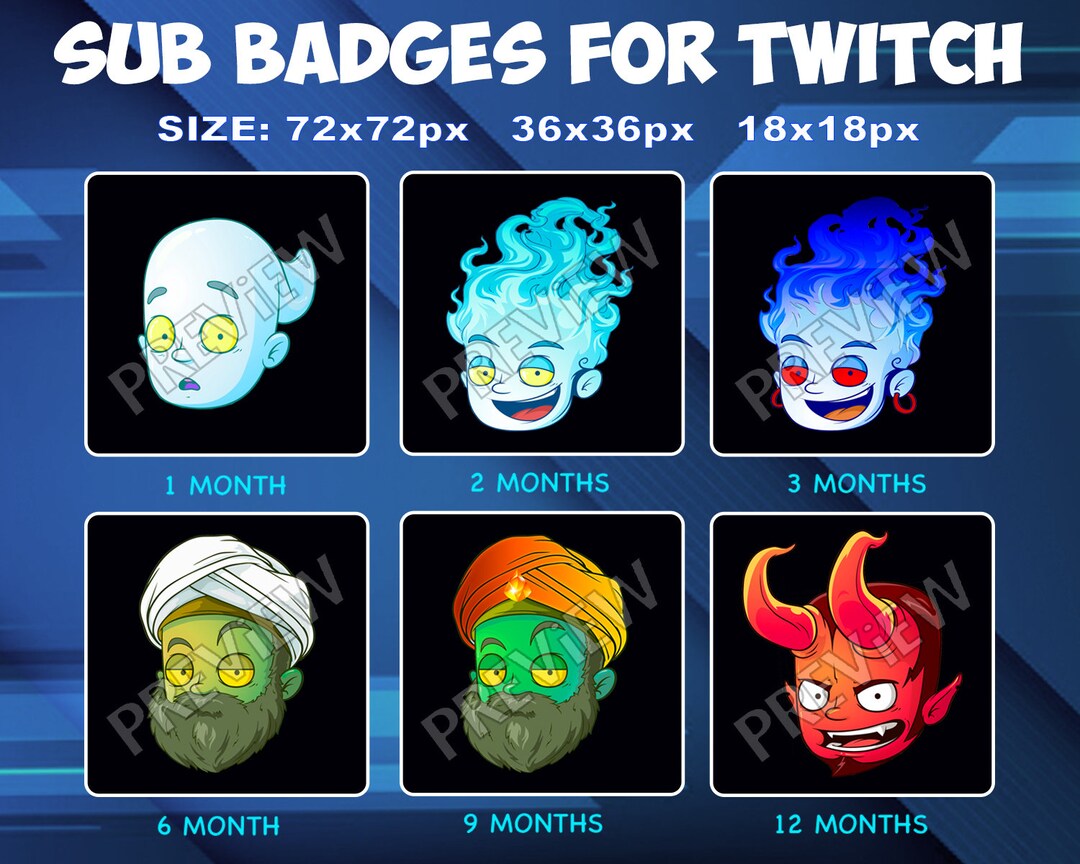 Gin Genie Ghost Twitch Kick Sub Badges Subscribers Sub Bit Loyalty ...