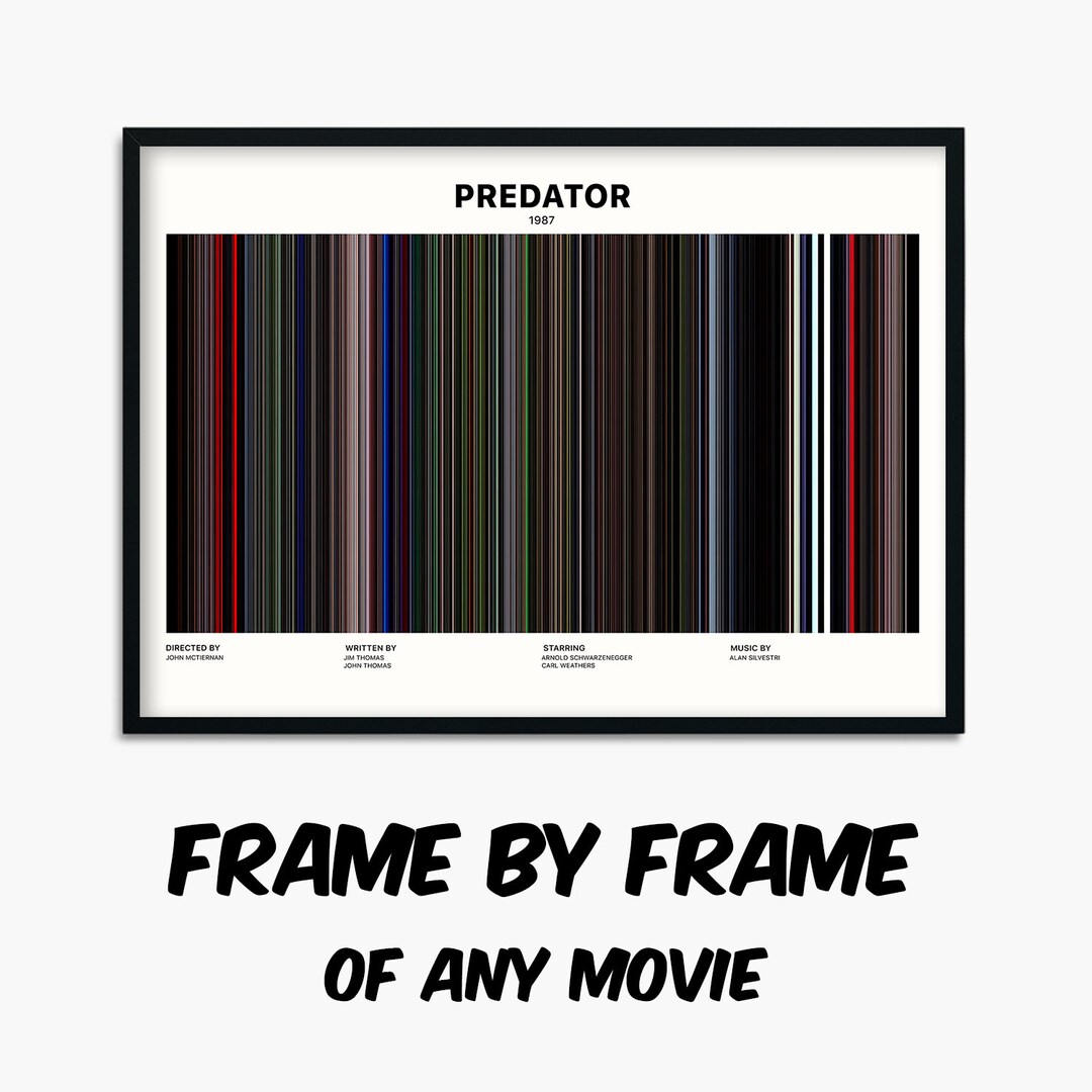 Predator 1987 Movie Barcode Poster Print, Frame by Frame Art Print Gift ...