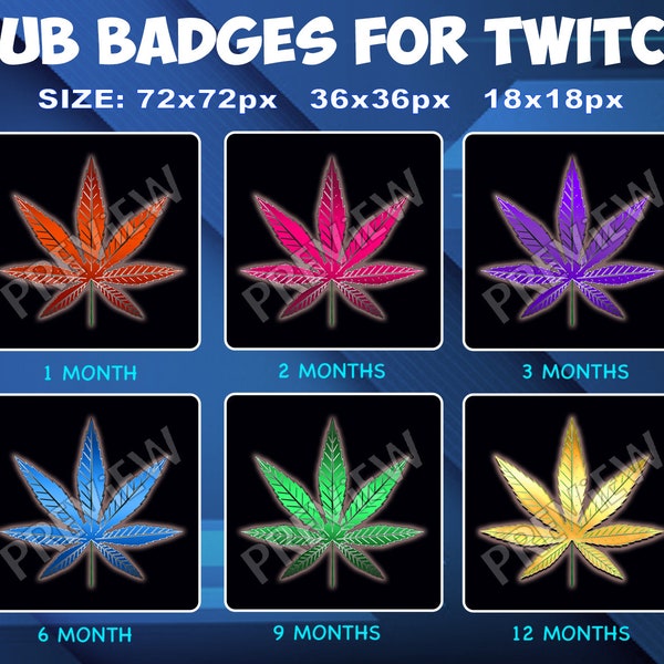 Twitch Bit Badges Weed Leaf - Etsy