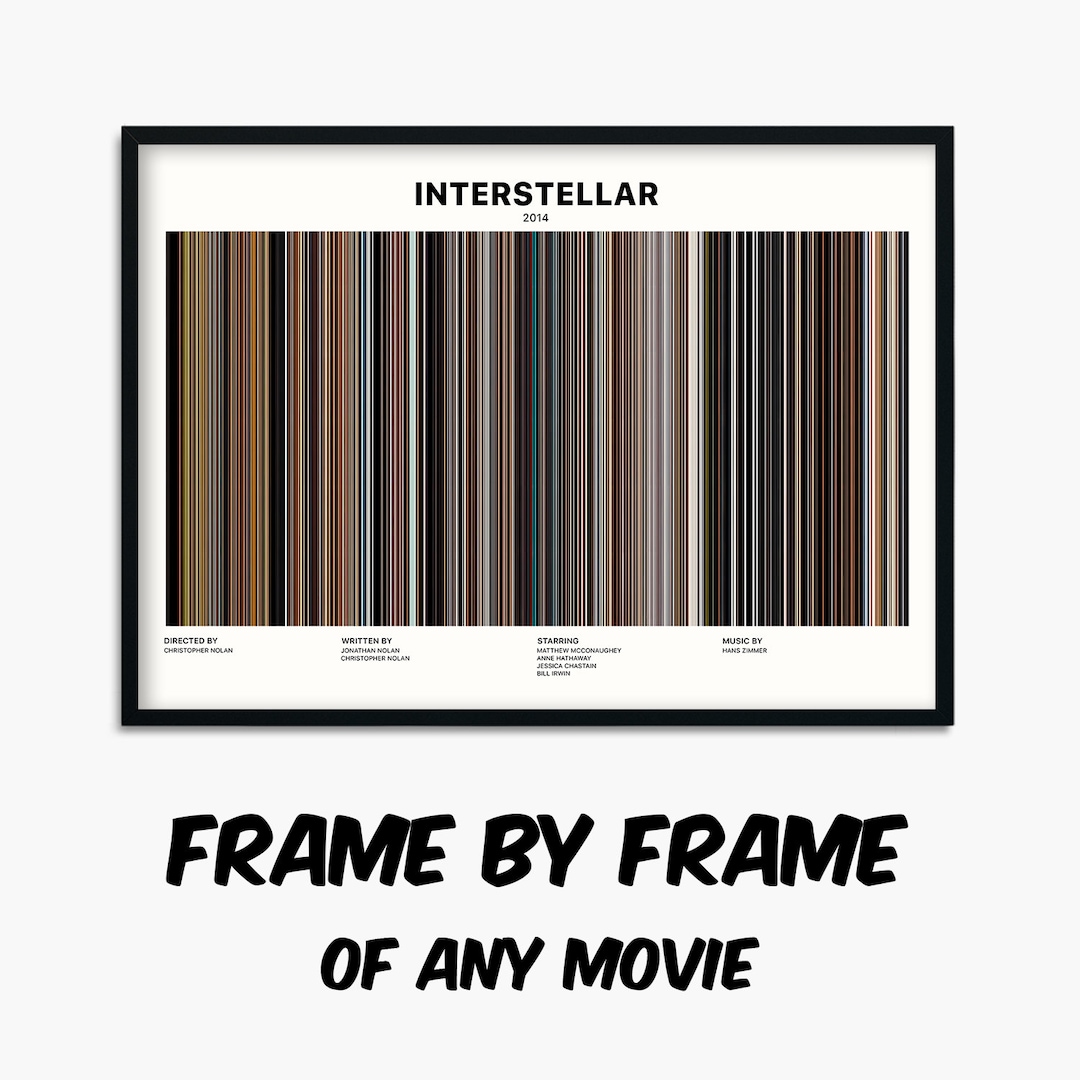 Interstellar Movie Barcode Poster Print, Frame by Frame Art Print Gift ...