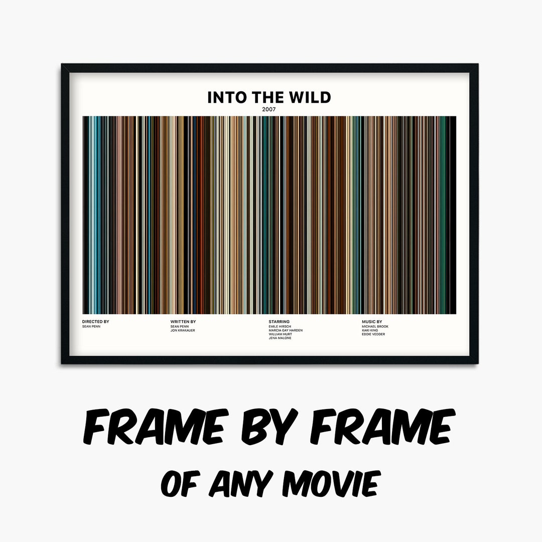 Into the Wild 2007 Movie Barcode Poster Print, Frame by Frame Art Print ...