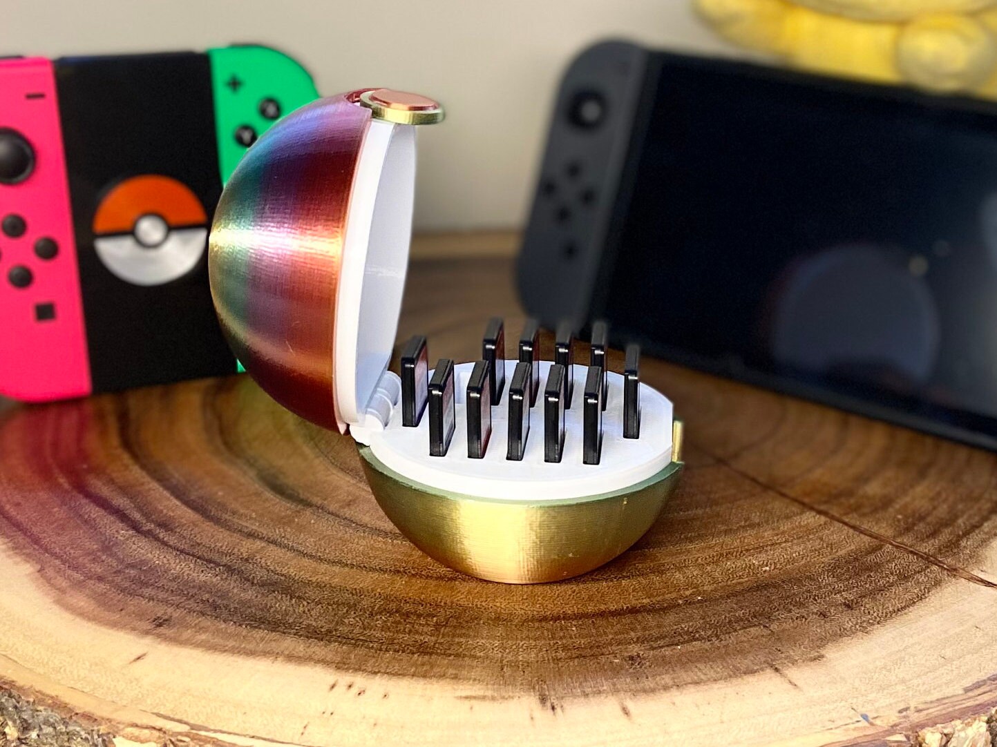 Rainbow Pokeball for 12 Nintendo Switch Game Cartridges | Etsy