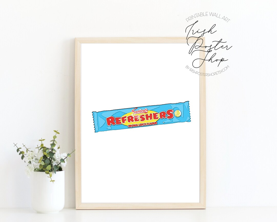 REFRESHER BAR POSTER - Irish Art Poster - Retro Sweet Print - Summer ...