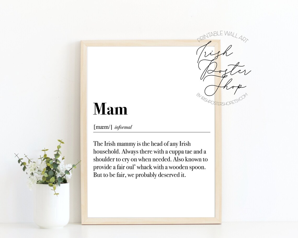 THE IRISH MAMMY Definition Irish Art Poster Three for One | Etsy