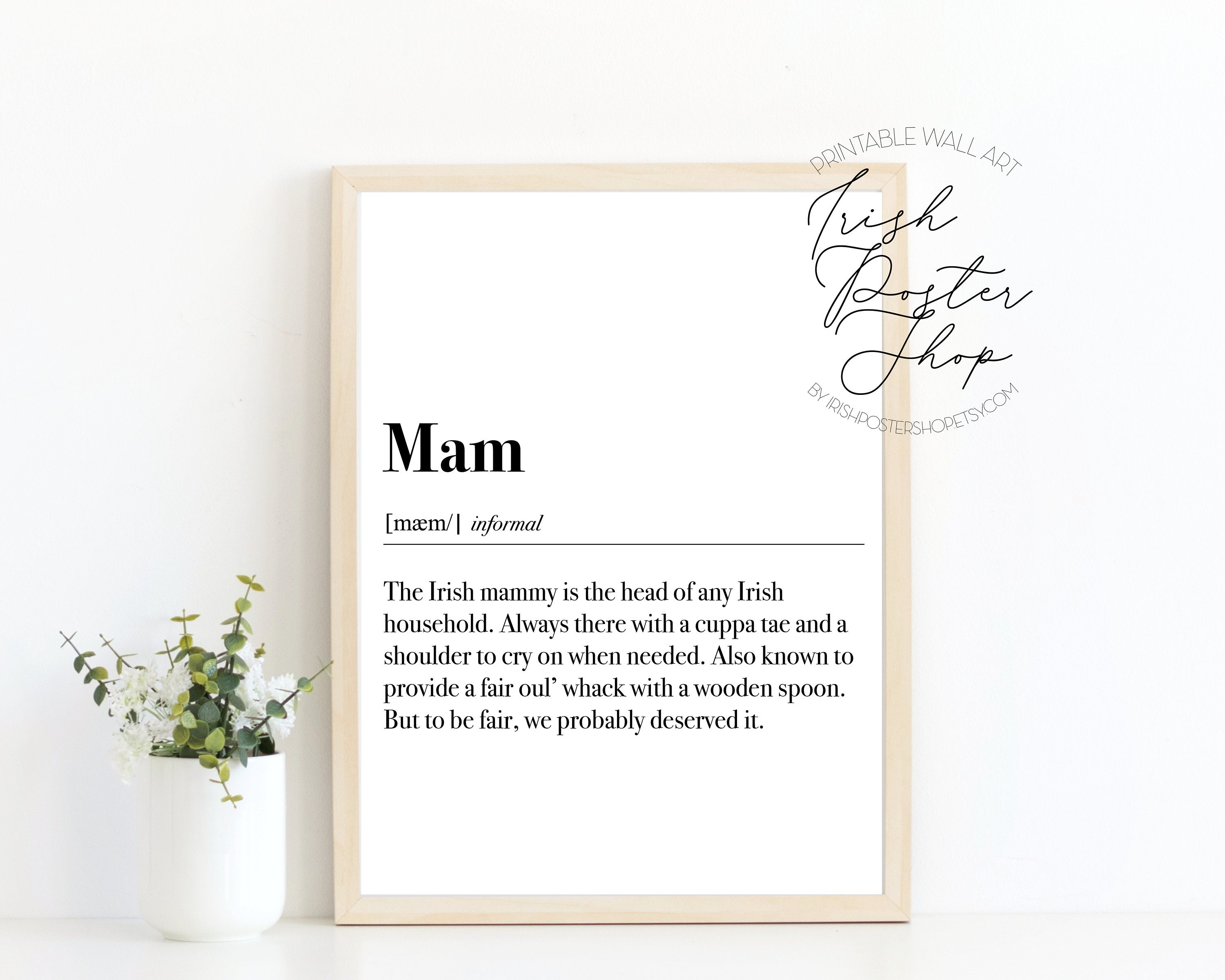 THE IRISH MAMMY Definition Irish Art Poster Three for One - Etsy UK