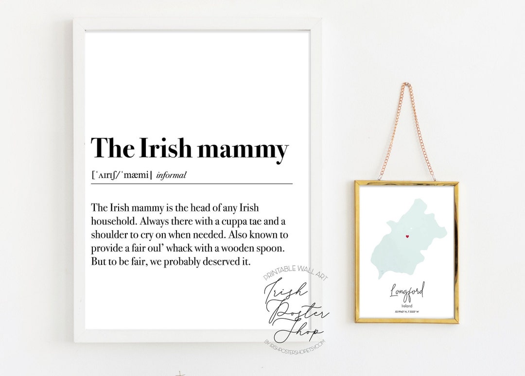 THE IRISH MAMMY Definition Irish Art Poster, Three for One Art, Irish ...