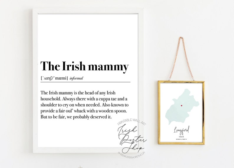 THE IRISH MAMMY Definition Irish Art Poster Three for One - Etsy