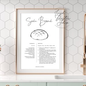 IRISH SODA BREAD Recipe - Irish Art Poster - Kitchen Print - Kitchen ...