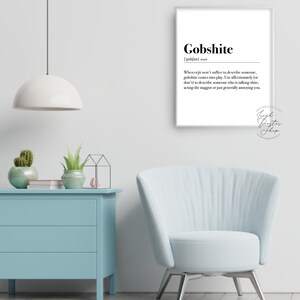 Gobshite Definition Irish Art Poster - Irish Decor, Irish Slang, Irish ...