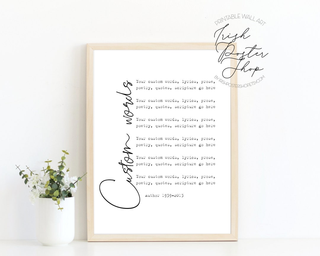 CUSTOM IRISH WORDS - Irish Poster - Irish Print - Irish Home Decor ...