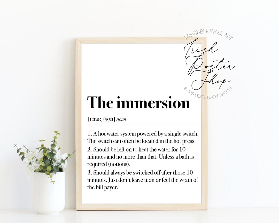 The Immersion Definition - Irish Art Poster - Irish Decor, Irish Slang ...