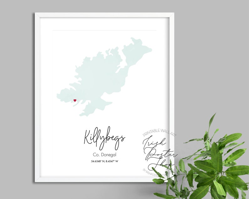 Irish County Donegal Map Irish Poster Irish Watercolour | Etsy