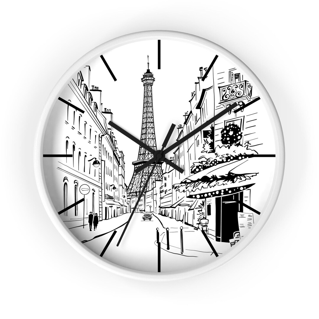Parisian Charm Wall Clock, Elegant Home Decor, Eiffel Tower Art ...