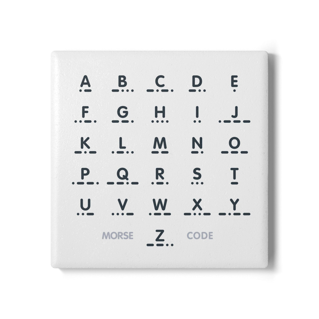 Morse Code Alphabet Ceramic Coaster: Minimalist Coder Gift - Etsy