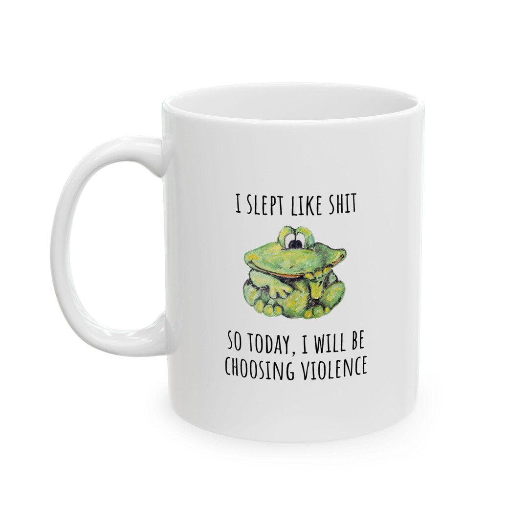 Snarky Frog Mug Japanese Netsuke Design, 11oz & 15oz Ceramic Coffee Cup ...