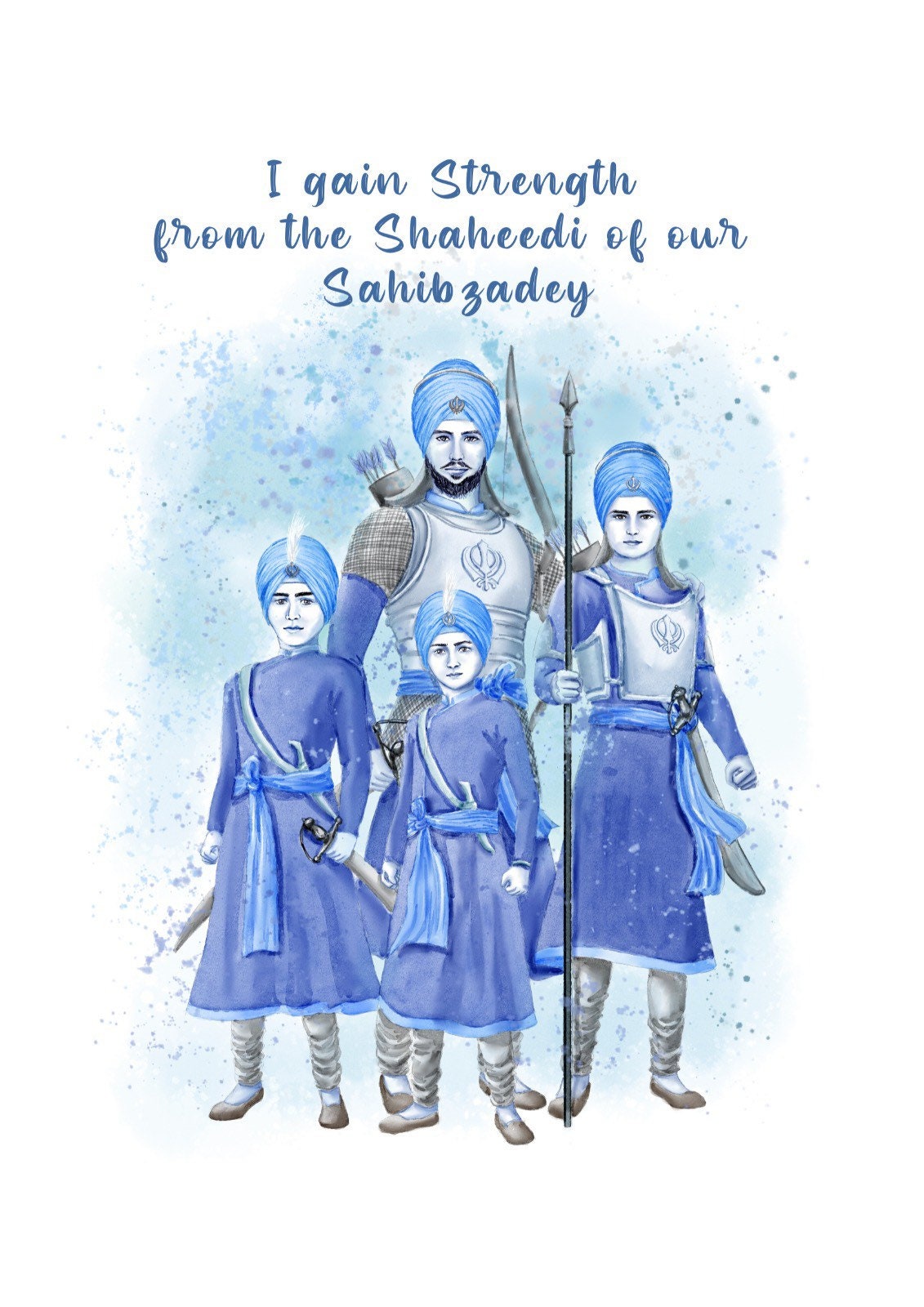 Chaar Sahibzadey Wall Art, Sikh Art, Khalsa Artwork, Digital Artwork ...
