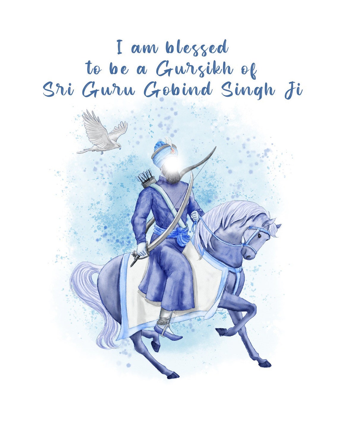 Guru Gobind Singh, Khalsa Artwork, Sikh Affirmation, Sikh Art, Khalsa ...
