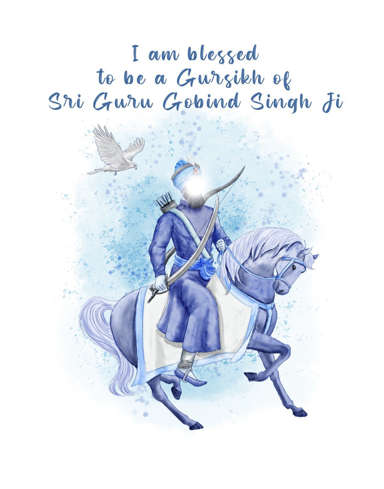Guru Gobind Singh, Khalsa Artwork, Sikh Affirmation, Sikh Art, Khalsa ...
