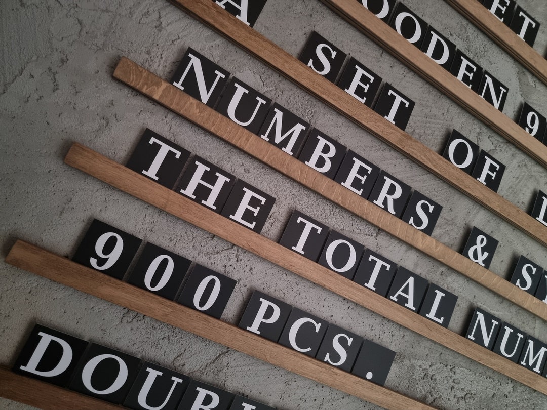 Changeable Wooden Menu Board | Wall Display With 900 Letter Tiles - Etsy