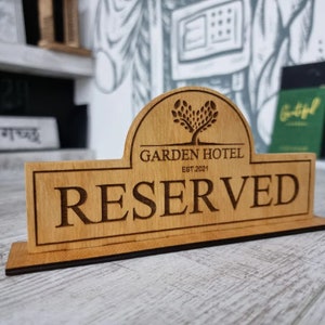RESERVE, RESERVED Table Stand for Cafe or Restaurant. Table ...