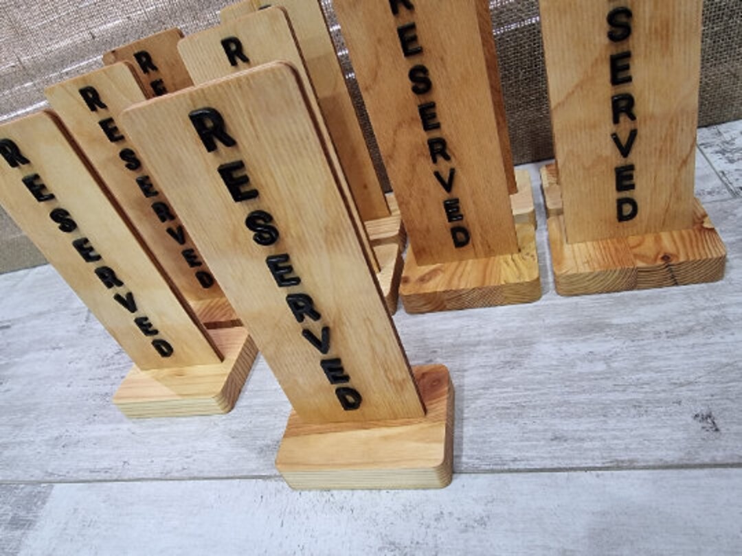 RESERVE. RESERVED. wooden table sign. a sign of a reserved table - Etsy ...