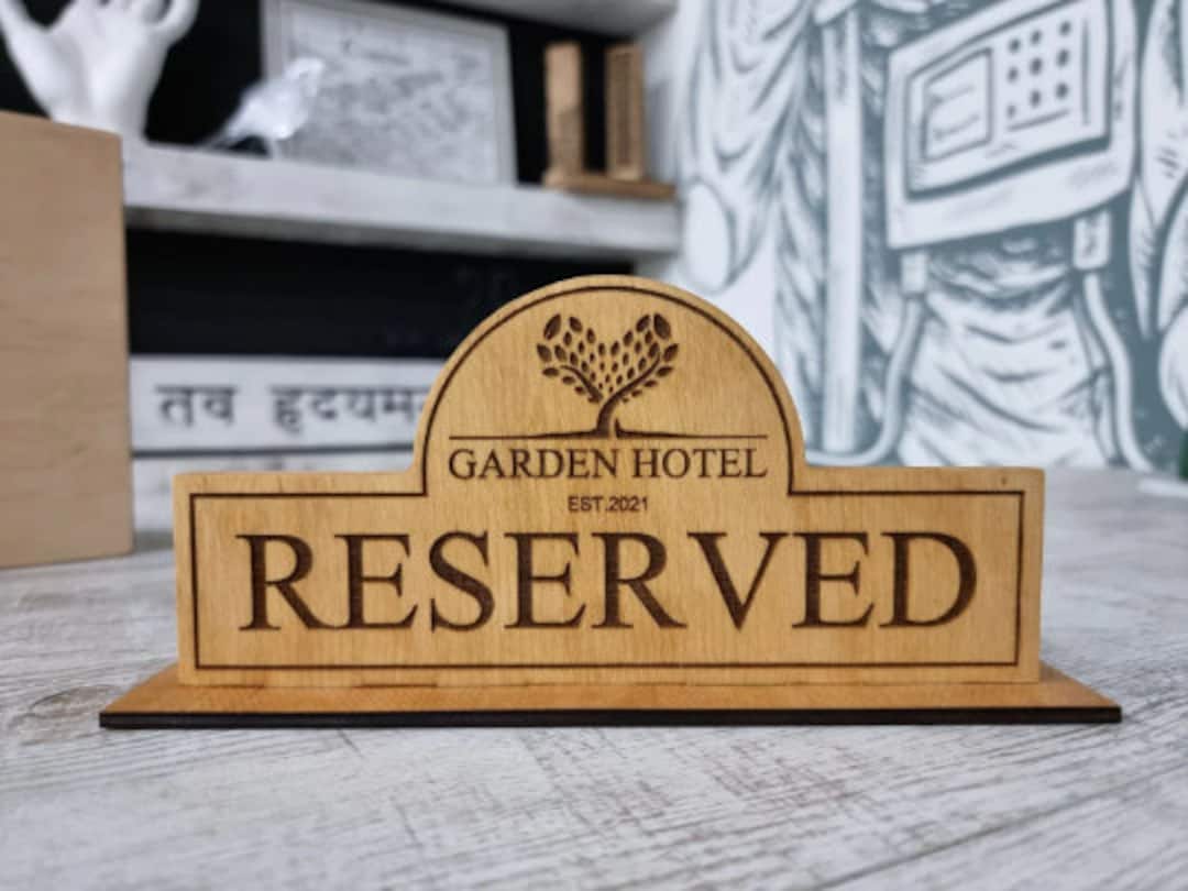 RESERVE, RESERVED Table Stand for Cafe or Restaurant. Table ...