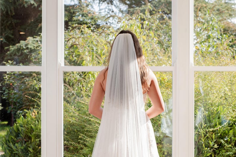 SOFTEST Wedding Veil, Various Lengths, Plain Veil Ivory or off White ...