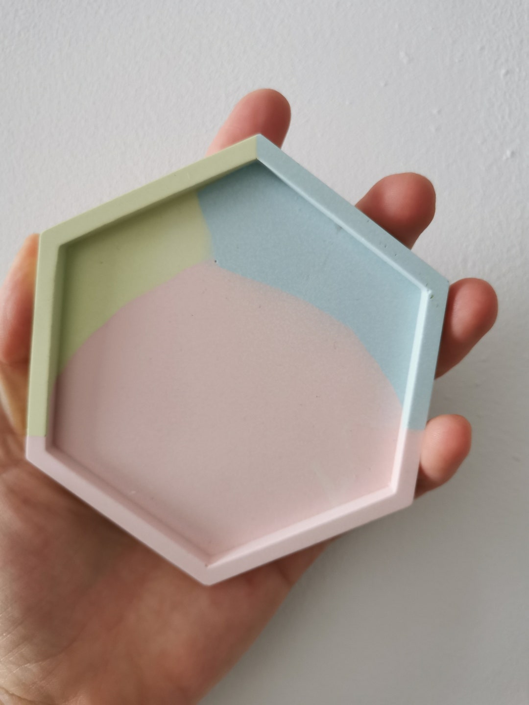 Hexagonal Concrete Tray Concrete Coaster Marbled Coaster - Etsy