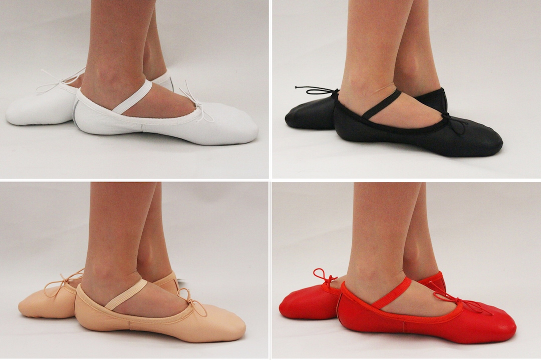 LEATHER Adult Ballet Shoes. Full Sole. Dance Gymnastics Yoga - Etsy