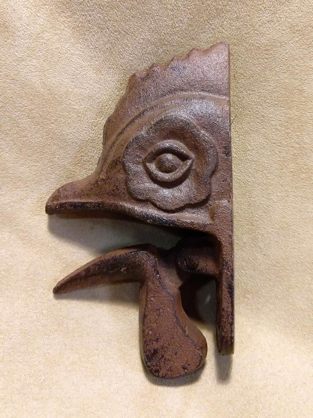 Chicken Beak Door Knocker ~ Rust Cast Iron ~ Whimsical Rooster Farm ...
