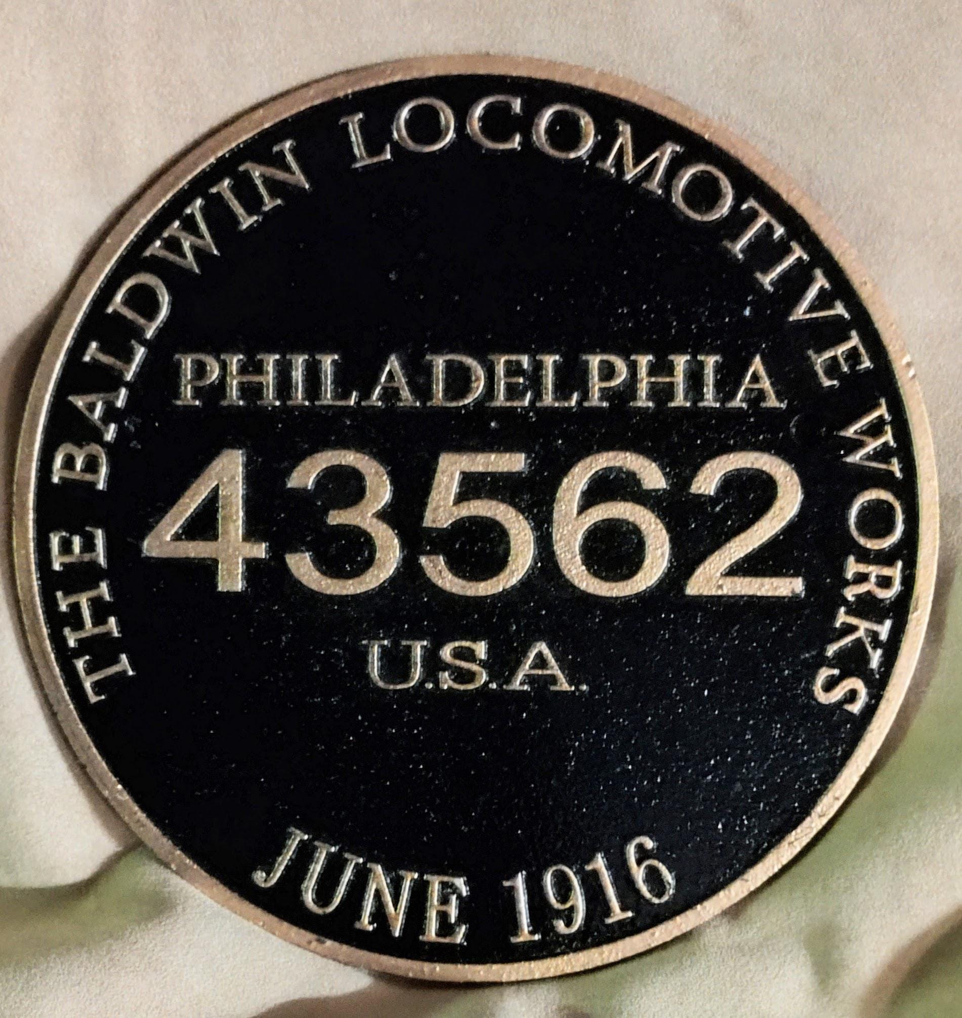 Cast Iron Baldwin Locomotive Works Plaque ~ Philadelphia Train Marker ...